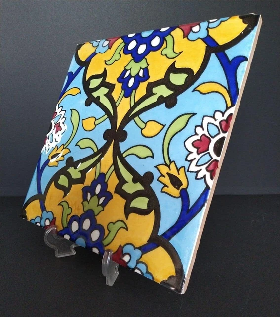 CERAMIC TILE KASHI Irani 8/8Inc Glazed کاشی طرح اسلیمی ایرانی set of4 ...