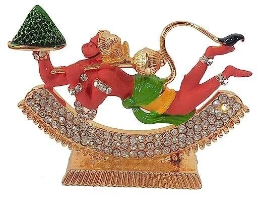 FLYING LORD HANUMAN Idol Statue Car Dashboard Metal Bajrangbali Home ...