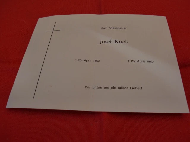 STERBEBILD, TOTENZETTEL. &JOSEF Kuck". EUR 1,00 - PicClick DE