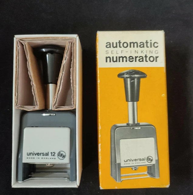 VINTAGE ENM UNIVERSAL Automatic Numerator Self Inking Stamp £28.89 ...