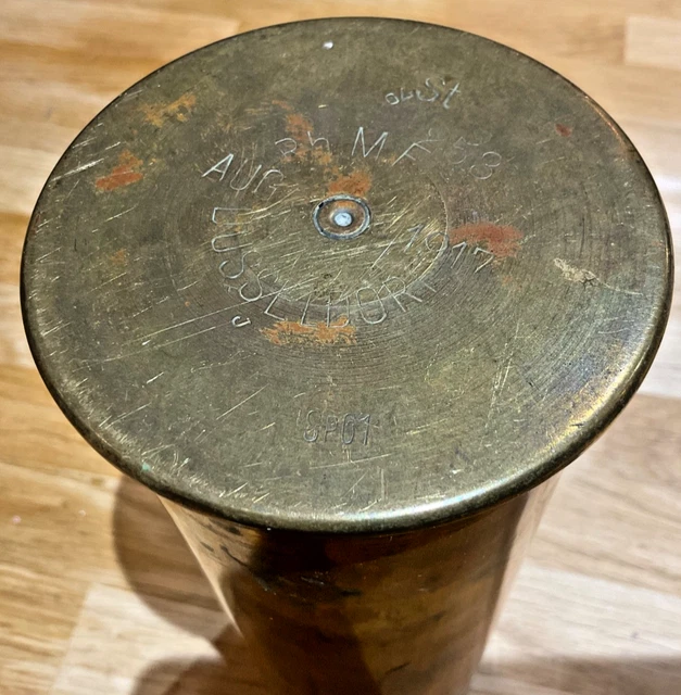 LARGE WW1 BRASS Artillery Shell - Dated August 1917 - Trench Art Vase £ ...