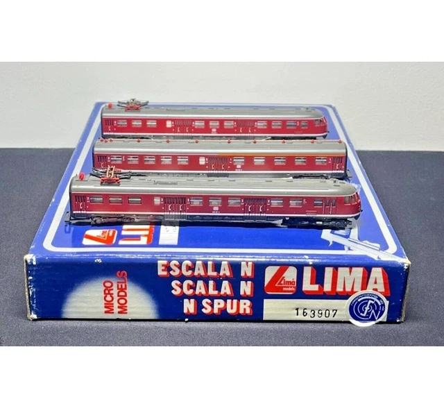 LIMA 163907 VINTAGE Rare Set Electric Train BR430 DB 3 Box Cars Scale N ...