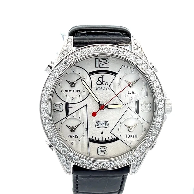 MENS JACOB & Co. JC 47mm Diamonds FREE WORLD-WIDE - JEWELRY STORE £ ...