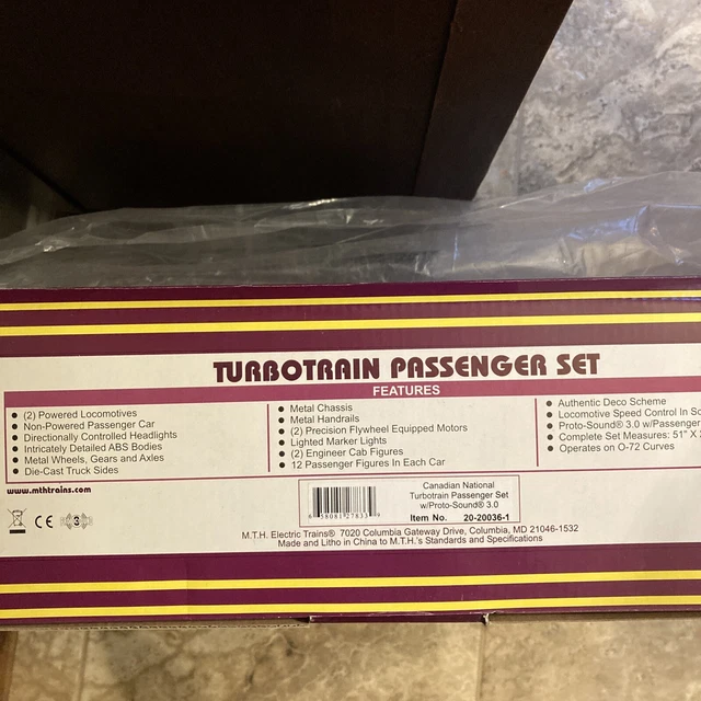 MTH TURBOTRAIN PASSENGER Set w/Proto-Sound 3-Canadian National Livery ...