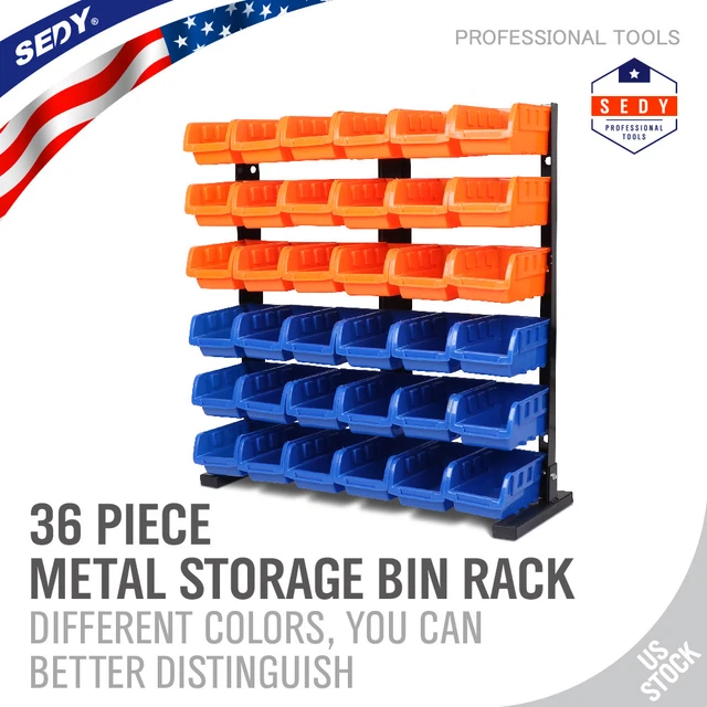 36 BIN STORAGE Box Rack 6 Shelf Shelving Commercial Storing Shelves ...