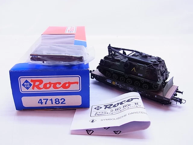 ROCO MINITANKS SPUR H0 47182 Schwerlastwagen 399 4 084 DB Bergepanzer ...