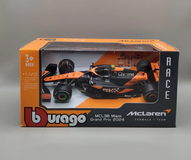 BBURAGO 1:43 2024 F1 Miami GP McLaren MCL38 #4 Lando Norris Diecast Model Car £16.06 - PicClick UK