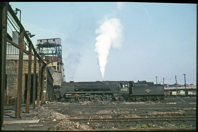 ORIGINAL RAILWAY COLOUR Slide Nine Elms Shed West Country No 34040 ...