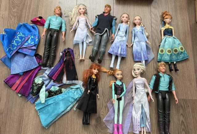 DISNEY PRINCESS FROZEN Elsa Anna Kristoff Dolls Mattel Barbie Size £19. ...