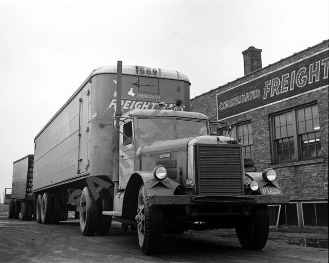 1940'S HENDRICKSON ROAD Tractor Semi Truck Rig Safeway Trailer 8"x 10 ...