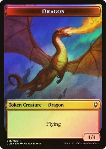 RED DRAGON TOKEN 4/4 FOIL - 011/020 - Commander Legends CLB MTG $3.50 ...