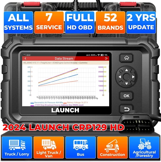 LAUNCH CRP129 HD OBD2 Diagnosegerät Profi Auto Scanner für HD Truck ...
