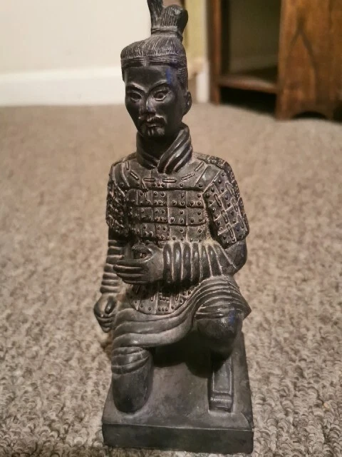 VTG CHINESE POTTERY Terracotta Clay Kneeling Warrior Army Soldier ...