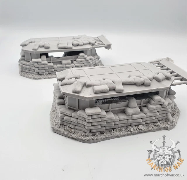 LARGE PILLBOX BUNKER SB 28mm WW2 Wargame Scenery Terrain, tabletop bolt ...