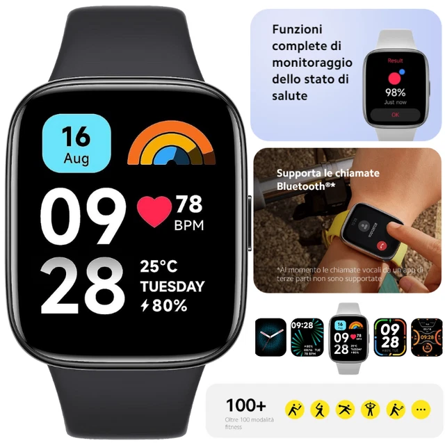 XIAOMI REDMI WATCH 3 Active Smartwatch Monitoraggio Spo2 Cardiaca Sport ...