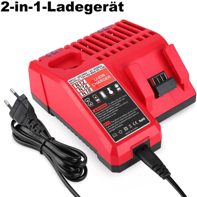 M18 BATTERY DUAL Fast Charger M12 M18 Charger For Milwaukee M12-18C 12V ...