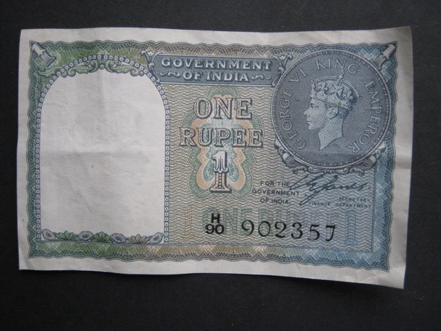 INDIA 1940 WORLD War 2 issue One Rupee Banknote NVF P#25 £20.00 ...