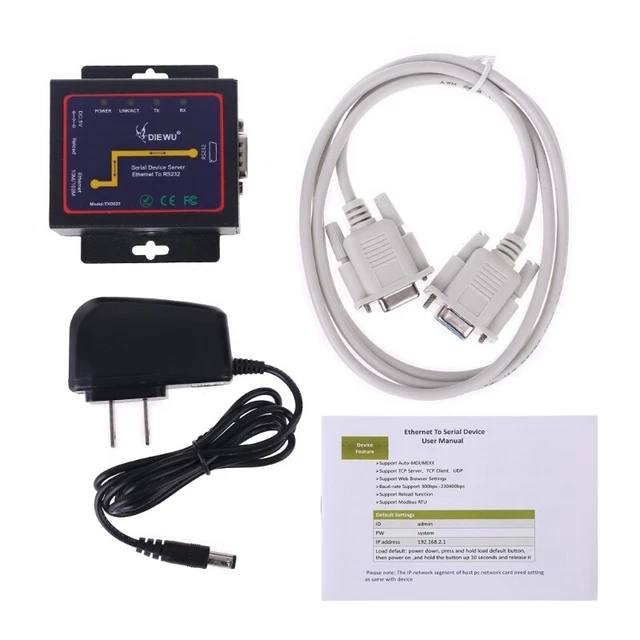 DB9 RJ45 TO RS232 Ethernet IP Serial Server Module Ethernet Device ...