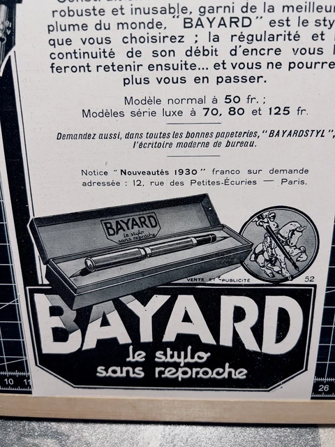PLUME BAYARD CALLIGRAPHIE Publicitaire Vintage France 1925 Affiche ...