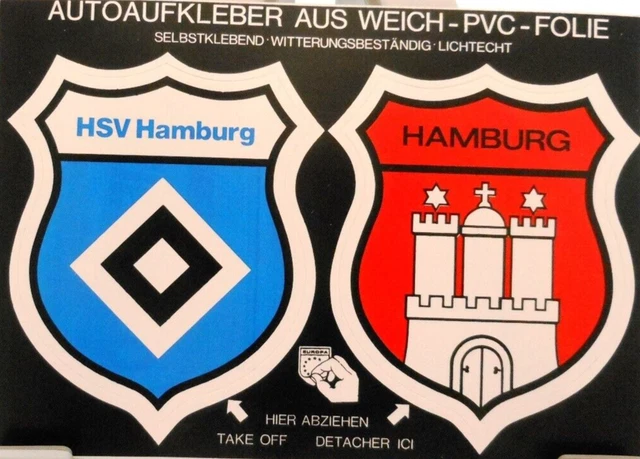 AUFKLEBER HAMBURG (CA. 1978) - Altes HSV Wappen und Stadtwappen Hamburg ...