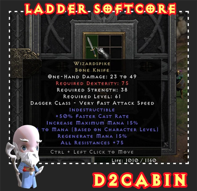 DIABLO 2 SC💥LADDER💥WIZARDSPIKE Wizard spike💥PC/SWITCH/PS $2.00 ...