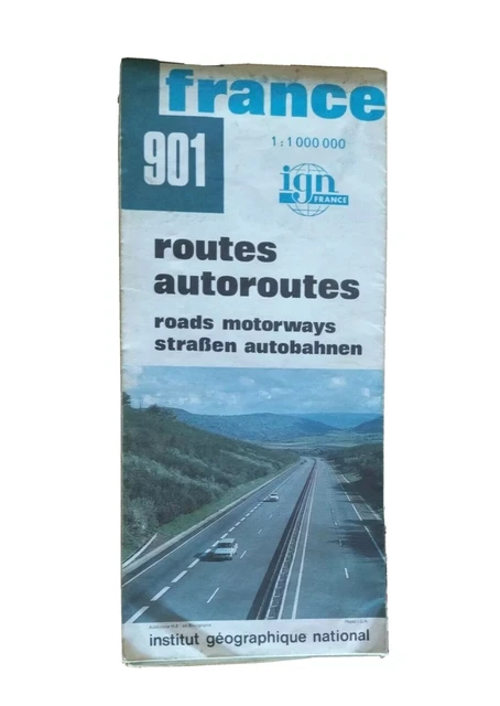 FRANCE 901 IGN routes autoroutes VINTAGE 1982 Cartina Stradale Mappa ...