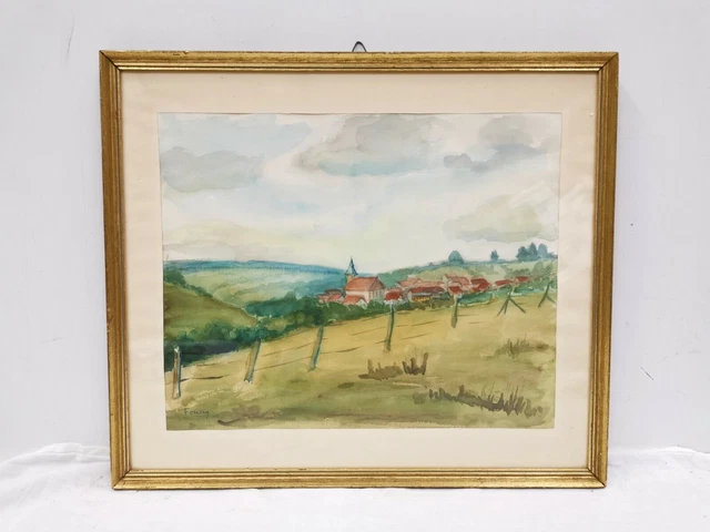 ANCIEN TABLEAU / aquarelle signée FOUCRY ? , Paysage champetre campagne EUR 15,00 - PicClick FR