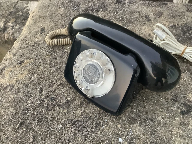 VINTAGE BLACK/BLUE 1977 Silver Jubilee GPO Compact Rotary Dial ...