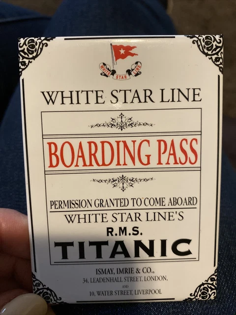 WHITE STAR LINE Titanic Boarding Pass Pillow 20" - Pre-Sale NEW £43.91 ...