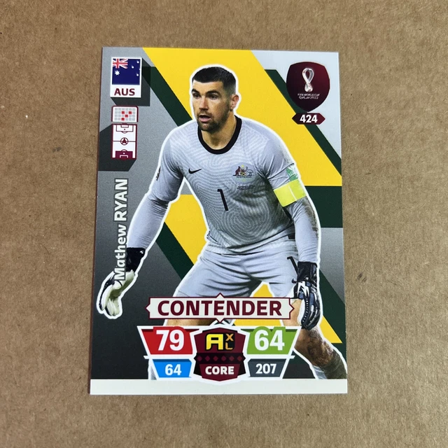 COUPE DU MONDE de la FIFA QATAR 2022 Mathew Ryan carte CONTENDER #424 ...