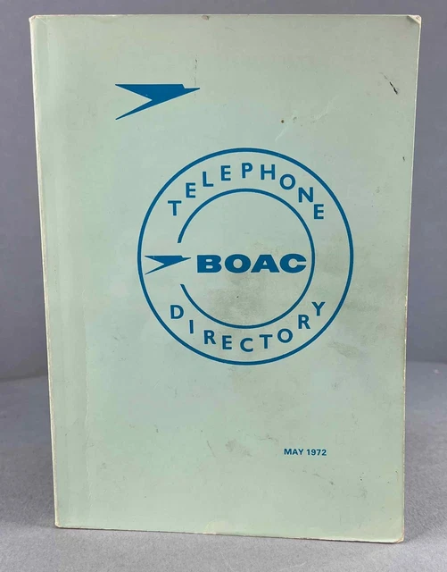 BOAC VINTAGE AIRLINE Telephone Directory May 1972 B.o.a.c. Staff £59.95 ...