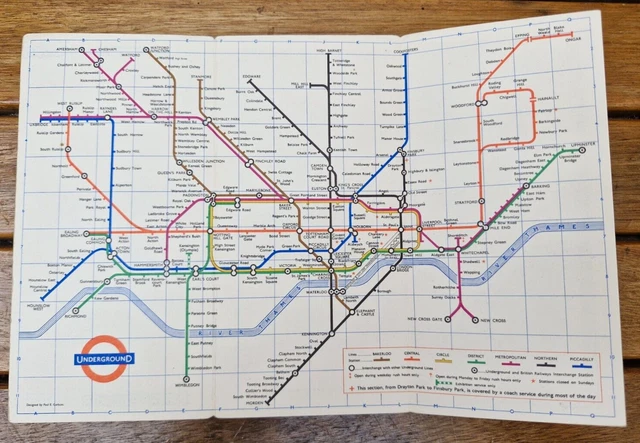 1966 - LONDON UNDERGROUND TUBE MAP, by Paul E Garbutt - Diagram of ...