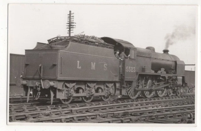 LMS RAILWAY STEAM Locomotive 14638 Photomatic Postcard-Size Repro Photo ...