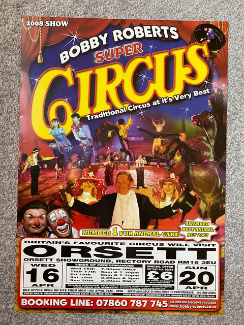 BOBBY ROBERT'S SUPER Circus poster - Orsett, Essex £4.50 - PicClick UK