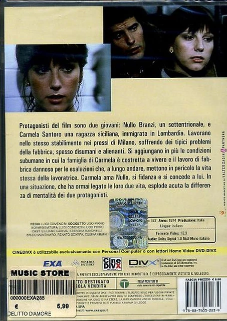 DELITTO D'AMORE DVD Per Lettore Divx E Pc Nuovo Cellofanato 1974 Exa ...