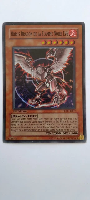 CARTE YU GI Oh - Horus Dragon De La Flamme Noire Lv6 (SOD-FR007) Super Rare 1ère EUR 10,00 ...