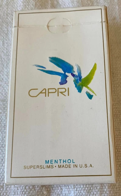 VINTAGE CAPRI MENTHOL Cigarette Cigarettes Cigarette Paper Box Empty ...