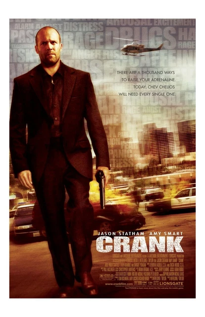 CRANK MOVIE POSTER 11x17in/28x43cm Jason Statham Amy Smart Carlos Sanz ...