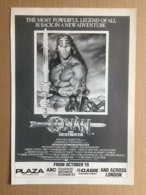 CONAN THE DESTROYER Original Vintage Film Review Magazine Advert ...