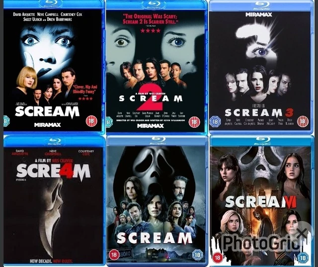 SCREAM 1-6 MOVIE COMPLETE COLLECTION BLURAY 1 2 3 4 5 6. Scream i ii ...