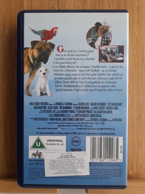 102 DALMATIANS (WALT Disney UK VHS 2001) Glenn Close / Ioan Gruffudd £1 ...