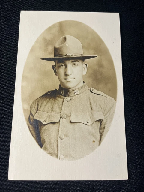 WW1 WWI US Army Infantry Soldier Portrait RPPC Photo Postcard £45.91 ...