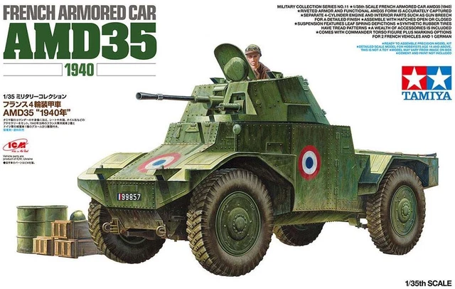 TAMIYA 32411 1/35 Scale Military Model Kit WWII French 4x4 Armored Car ...