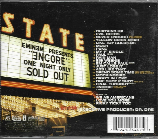 EMINEM - ENCORE - 2 CD Set - 2004 Aftermath - Parental Advisory Explicit Edition $7.99 - PicClick CA
