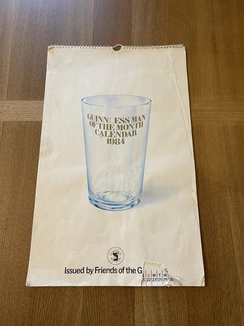ORIGINAL VINTAGE SAUCY 1984 'Guinness Calendar Guinnless Man of the ...