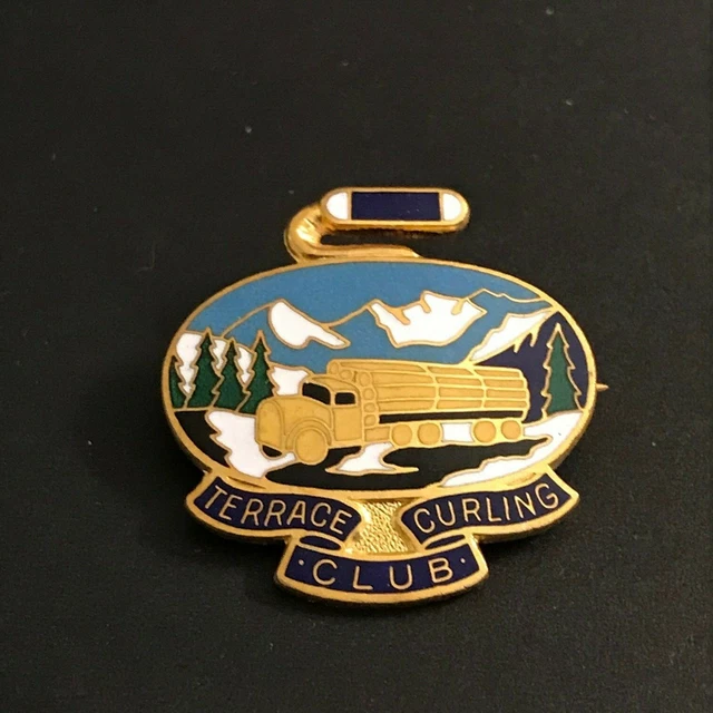 VINTAGE CURLING PIN TERRACE CURLING CLUB (Birks written on back) $6.65 ...