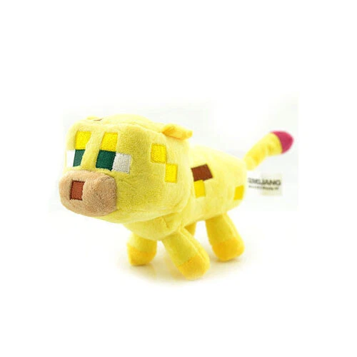 MINECRAFT OCELOT ANIMAL 9.4 Inch Yellow Cat Plush Doll NWT Soft Pillow ...