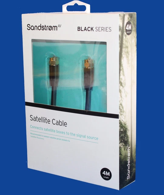 SANDSTROM AV BLACK Series F Type Satellite Receiver Cable -4m- *NEW ...