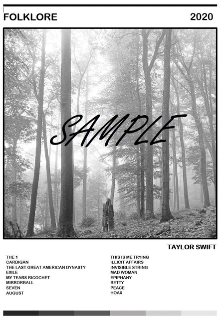 Taylor Swift Folklore Poster FOR SALE! - PicClick UK