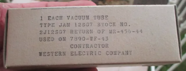 TUBE, LAMPE RADIO us signal corps ww2 datée 1943/1944 western electric ...